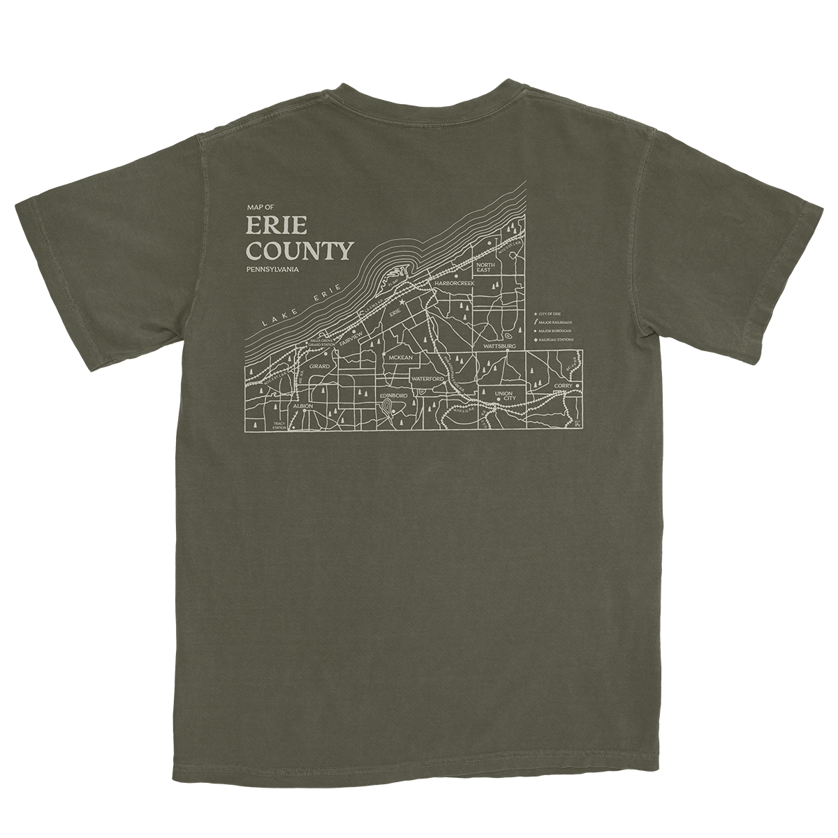 Vintage Erie County Map Tee – Erie Apparel
