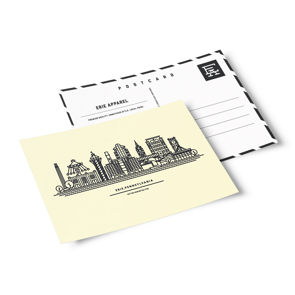 Erie Skyline Horizontal Postcard – Erie Apparel